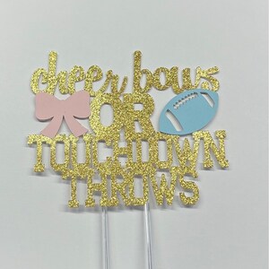 Football Gender Reveal Cake Topper, Cheerleader Gender Reveal Cake ...