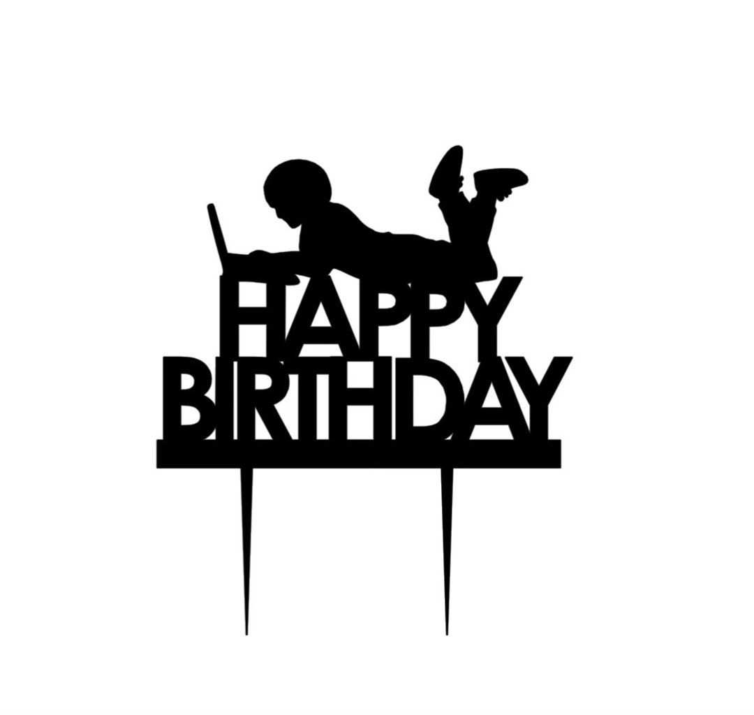 Little Boy Cake Topper, Laptop Cake Topper, Boy Laptop Cake Topper ...