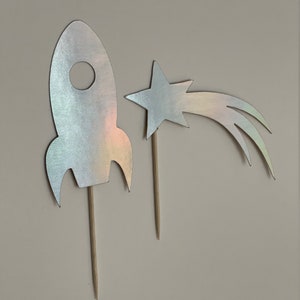 Space Cupcake Toppers: Rocket, Astronaut, Star - Set of 12 - Etsy