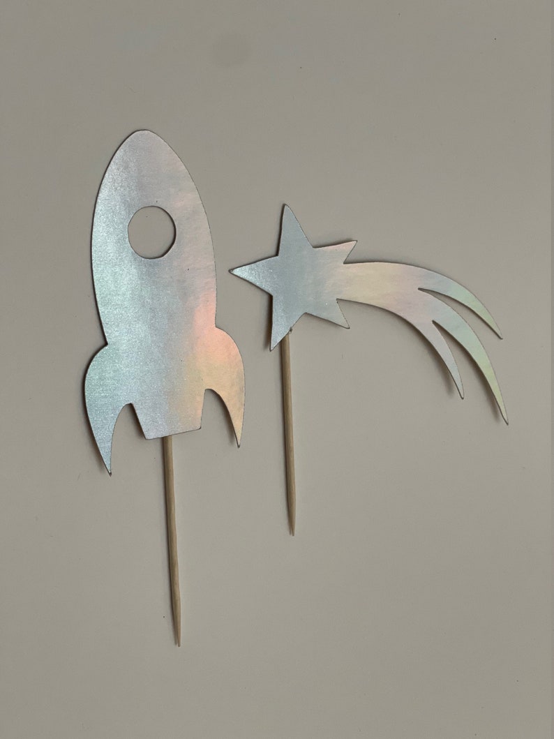 Space Cupcake Toppers: Rocket, Astronaut, Star - Set of 12 - Etsy