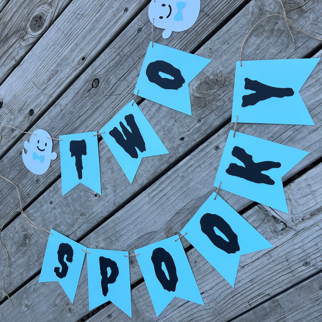 Two Spooky Birthday Banner: Ghost Party Decor - Etsy
