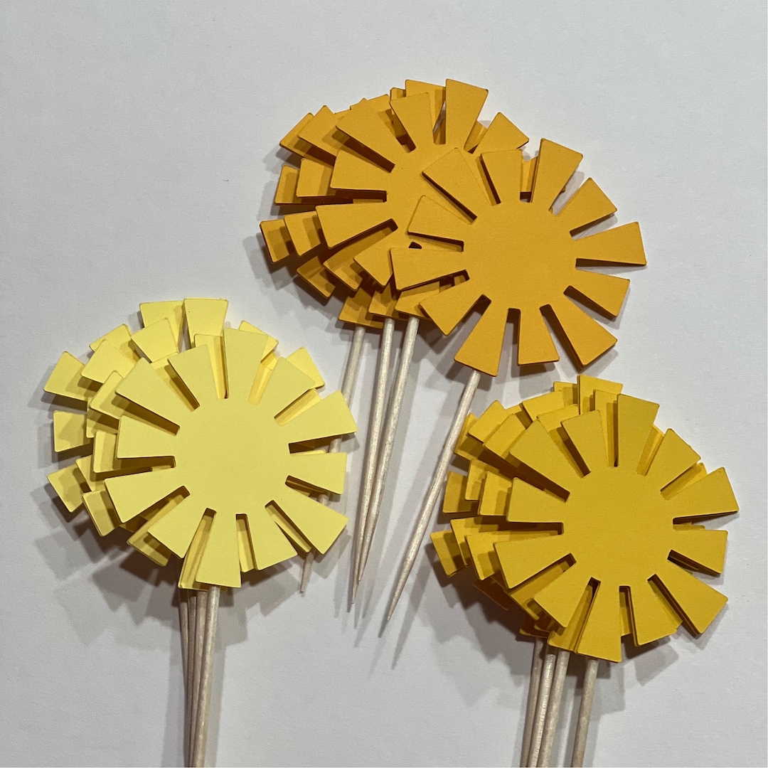 Sun Cupcake Toppers, Sunny Cupcake Toppers, Sunshine Cupcake Toppers ...