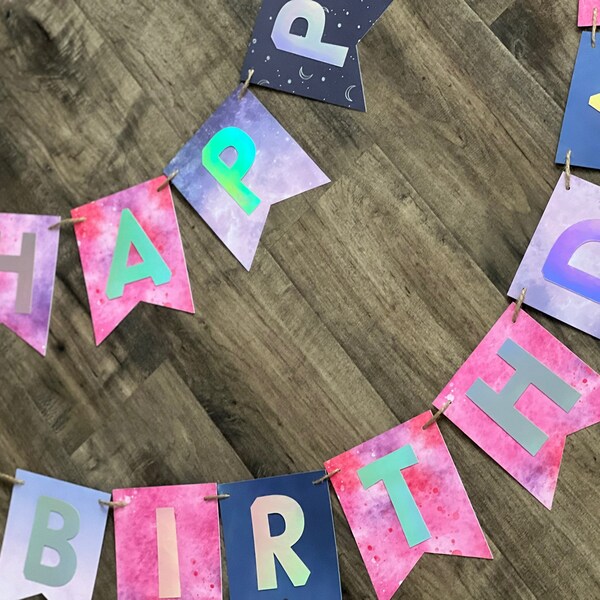 Galaxy Birthday Banner - Etsy