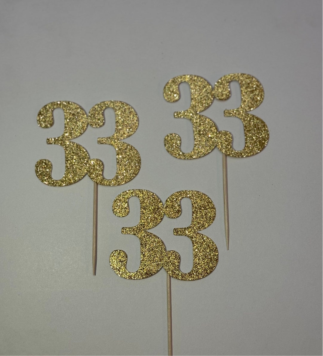 33 Cupcake Topper, Thirty Three Birthday Cupcake Toppers, 33rd Birthday ...