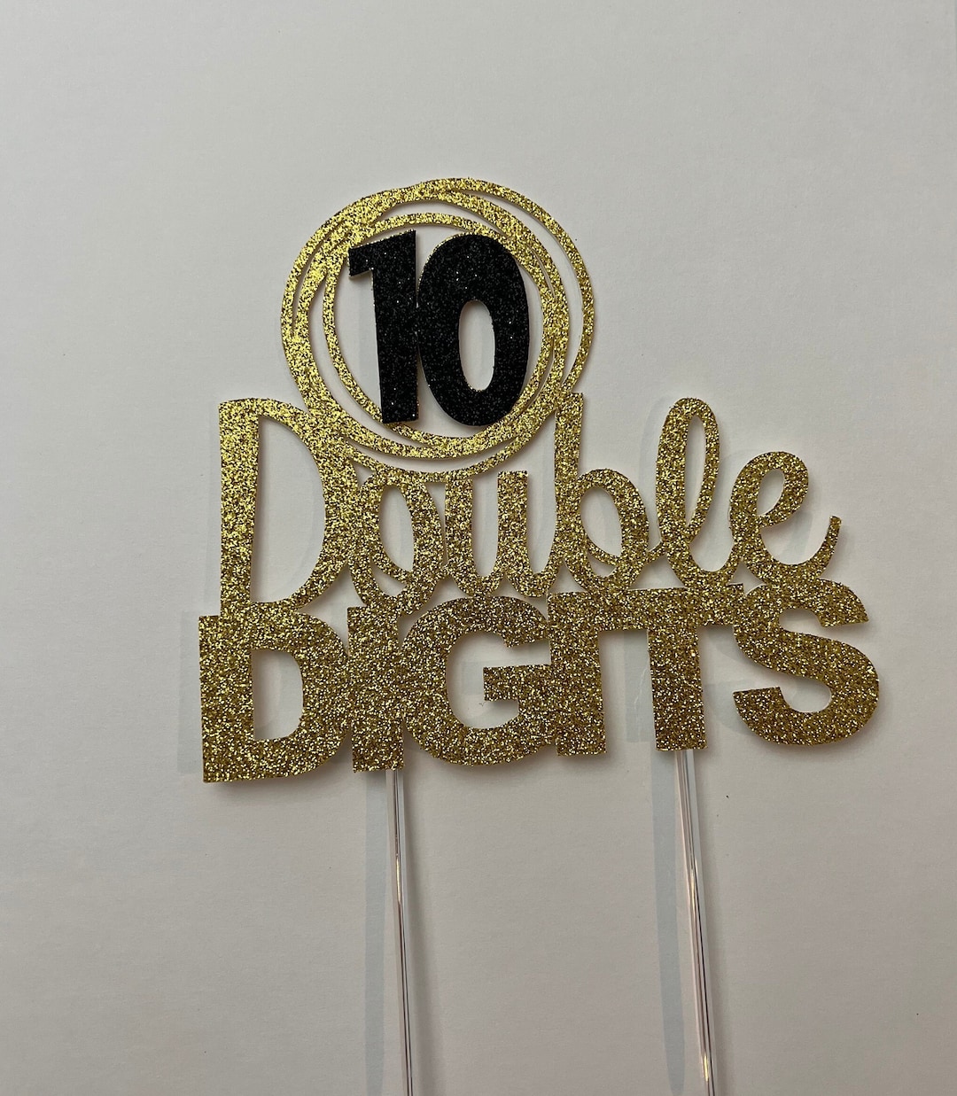 Double Digits Cake Topper, Double Digits Birthday Cake Topper, Ten Cake ...