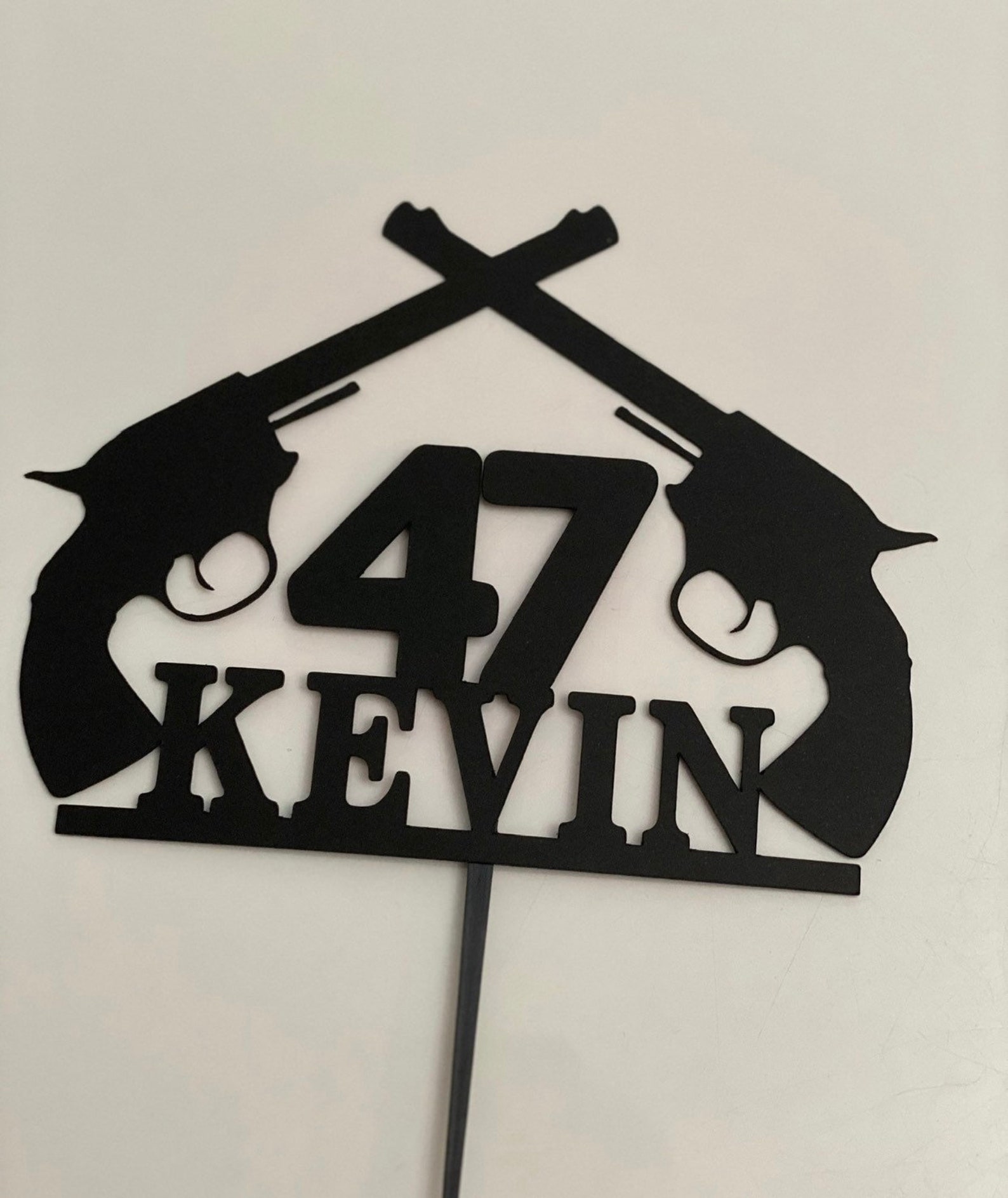Gun Cake Topper, Pistol Silhouette, Gun Lover Party Decor - Etsy