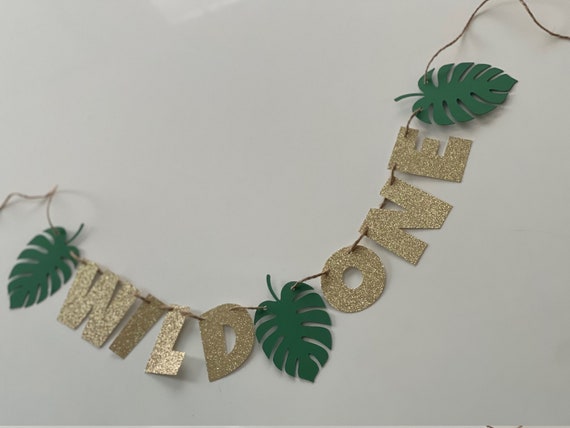 Jungle Banner Wild One Banner Leaf Banner Jungle Custom | Etsy