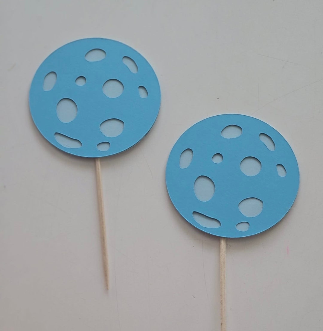Moon Cupcake Toppers, Moon Toppers, Moon Cake Toppers, Space Cupcake ...