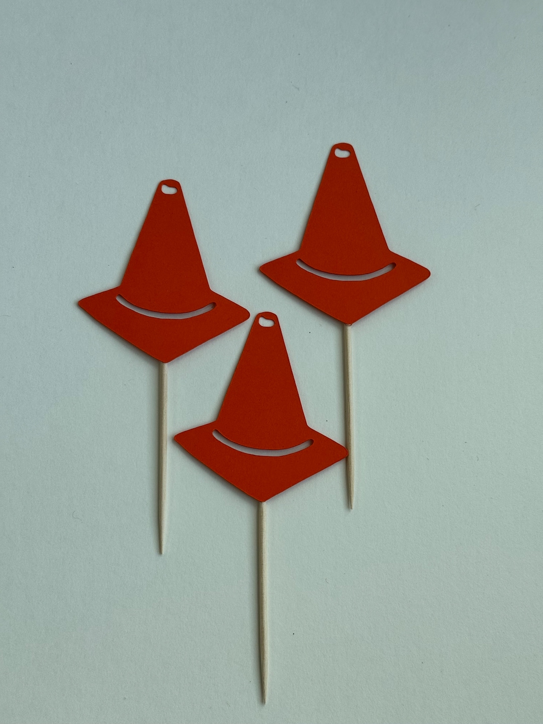 Safety Cone Cupcake Toppers: Construction Birthday Party, Set of 12 - Etsy