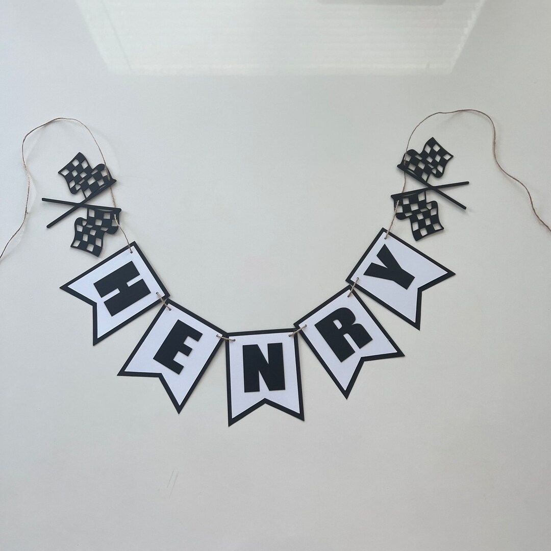 Racing Banner, Race Car Birthday Banner, Two Fast Party Decorations ...