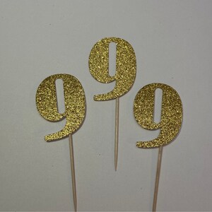 Nine Cupcake Topper, Ninth Birthday Cupcake Toppers, 9th Cupcake ...