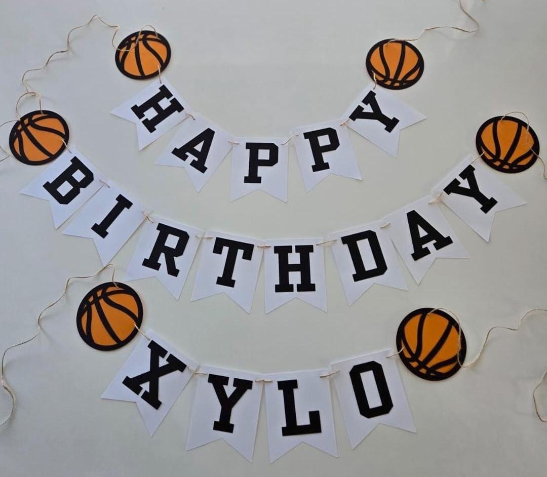 Basketball Birthday Banner: Handcrafted Party Decorations - Etsy