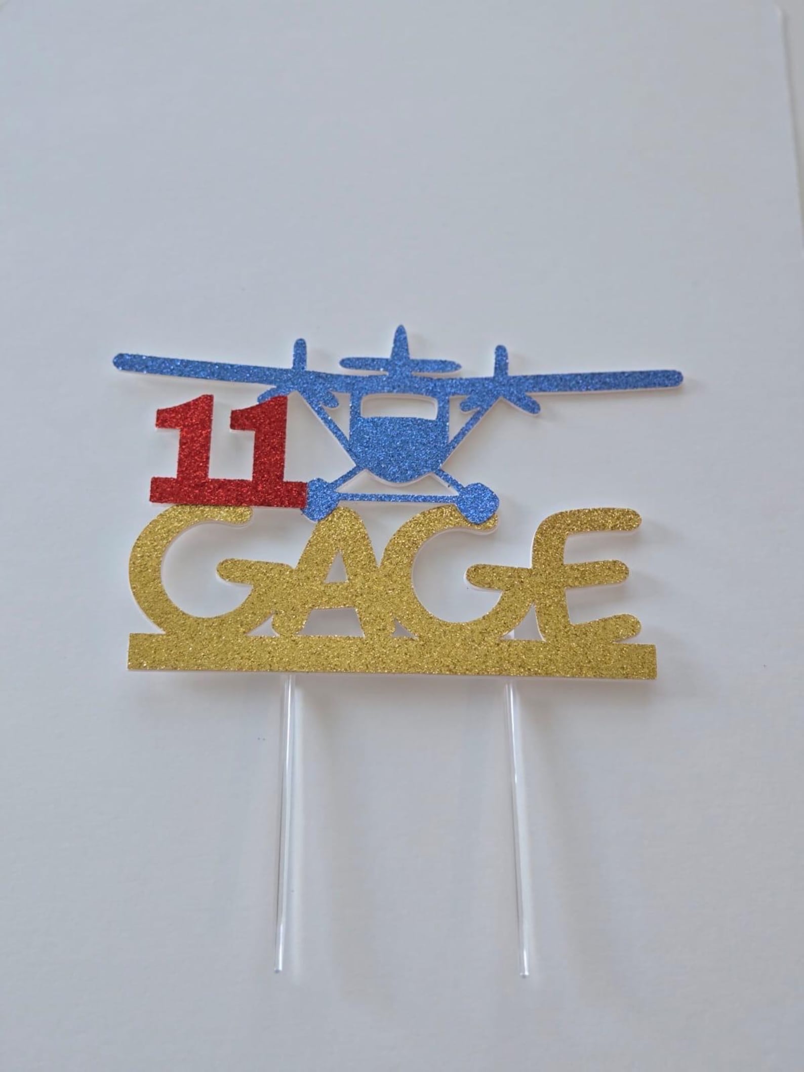 Airplane Birthday Cake Topper: Glitter Aircraft Decoration - Etsy