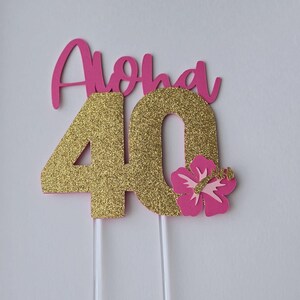 Aloha Cake Topper, Hawaiian Cake Topper, Luau Cake Topper, Hawaii Theme ...