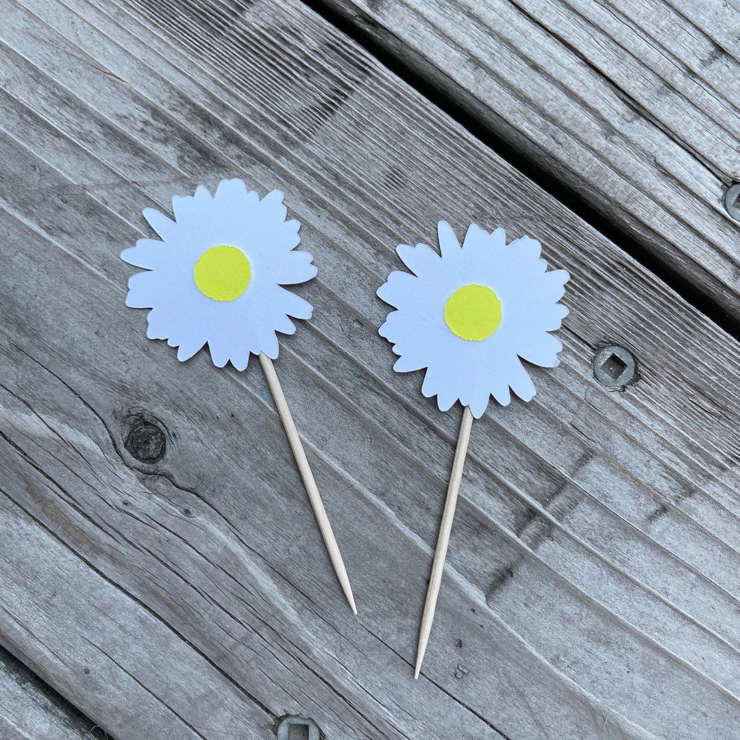 Daisy Cupcake Toppers, Daisy Toppers, Flower Cupcake Toppers, Flower ...