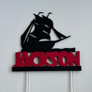 Boat Cake Topper, Ship Cake Topper, Sailing Cake Tipper, Pirate Ship ...