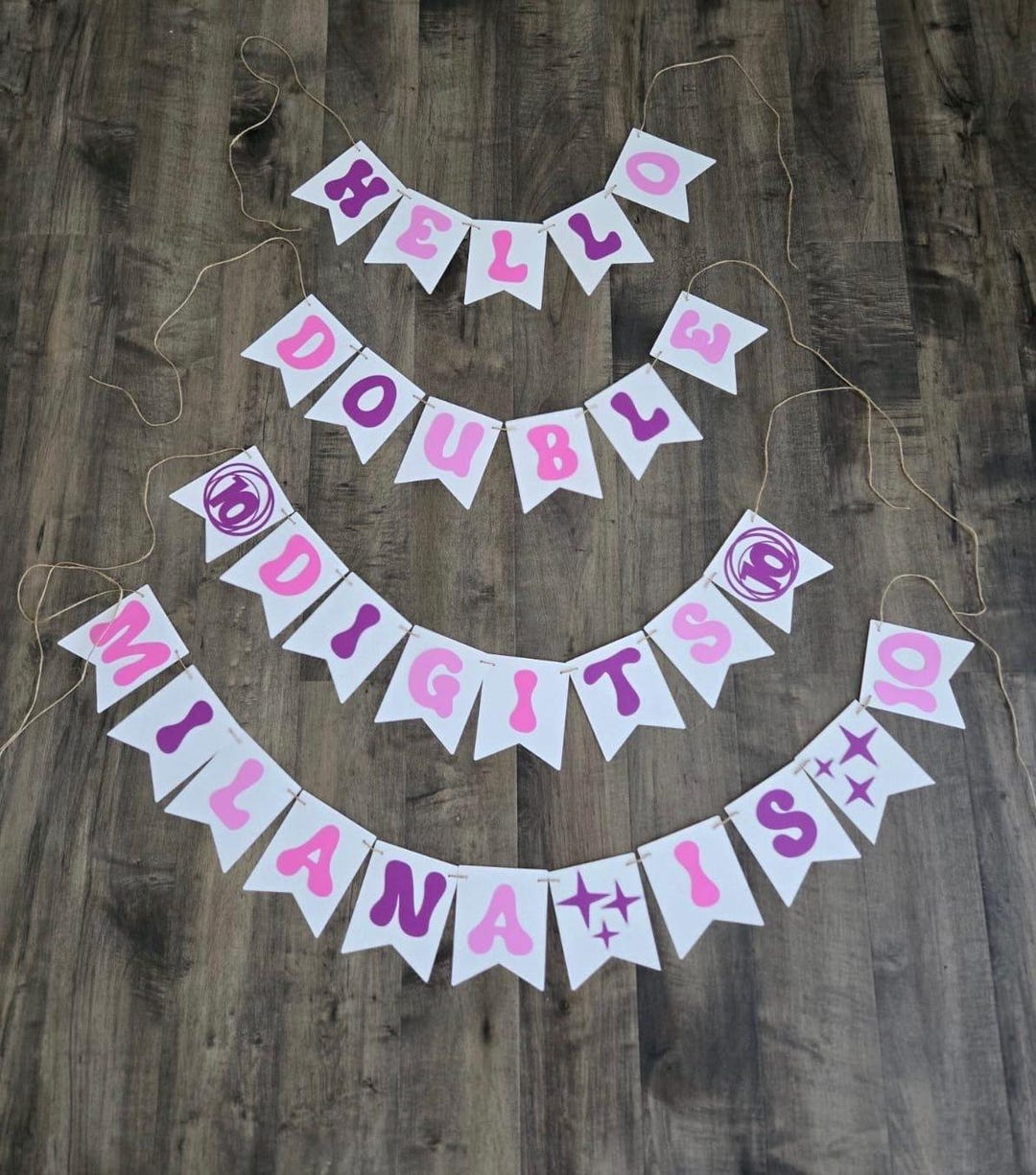 Double Digits Banner, Double Digits Birthday Banner, Tenth Birthday ...
