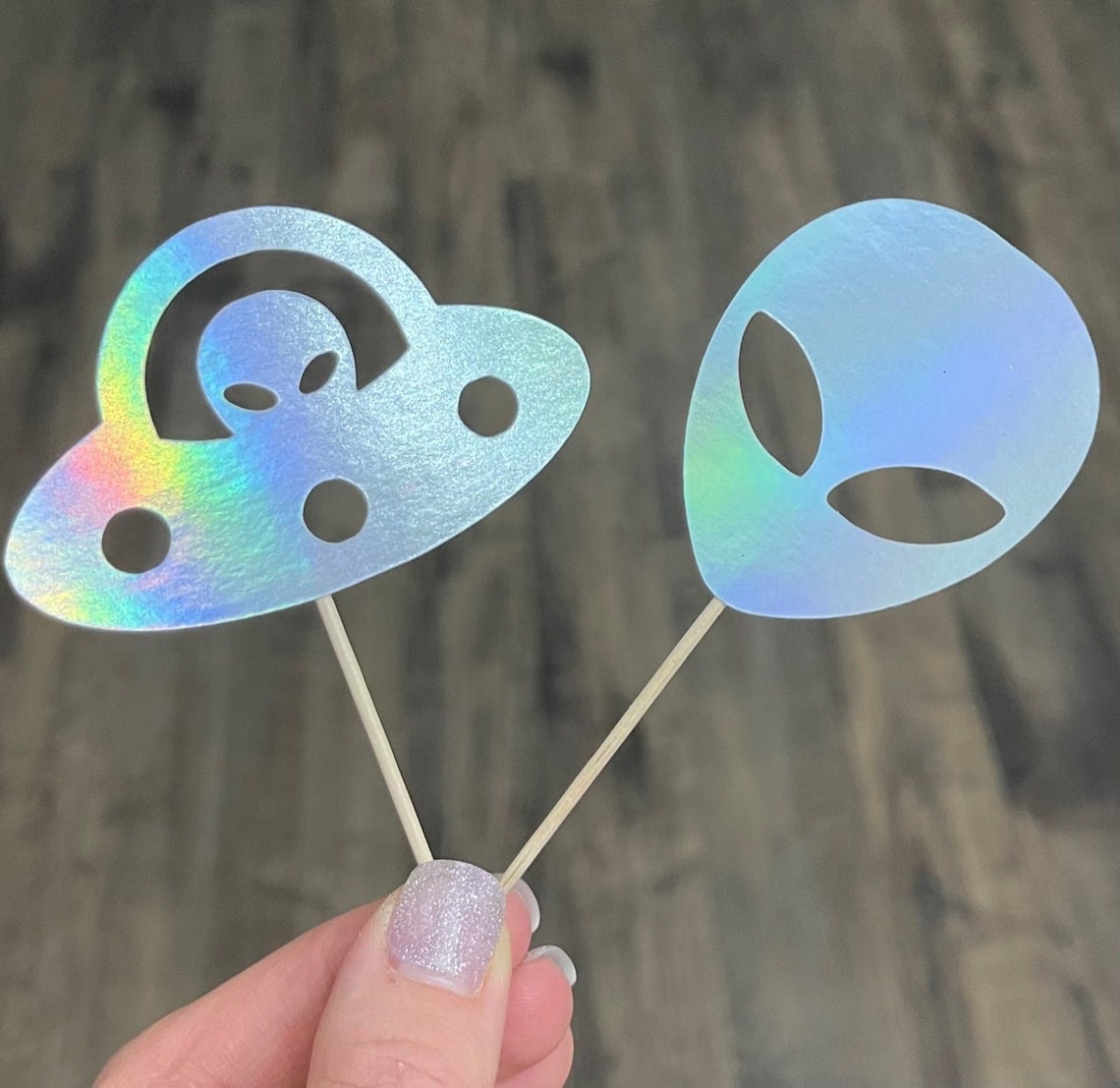 Alien Cupcake Toppers Alien Toppers Extraterrestrial Cupcake - Etsy