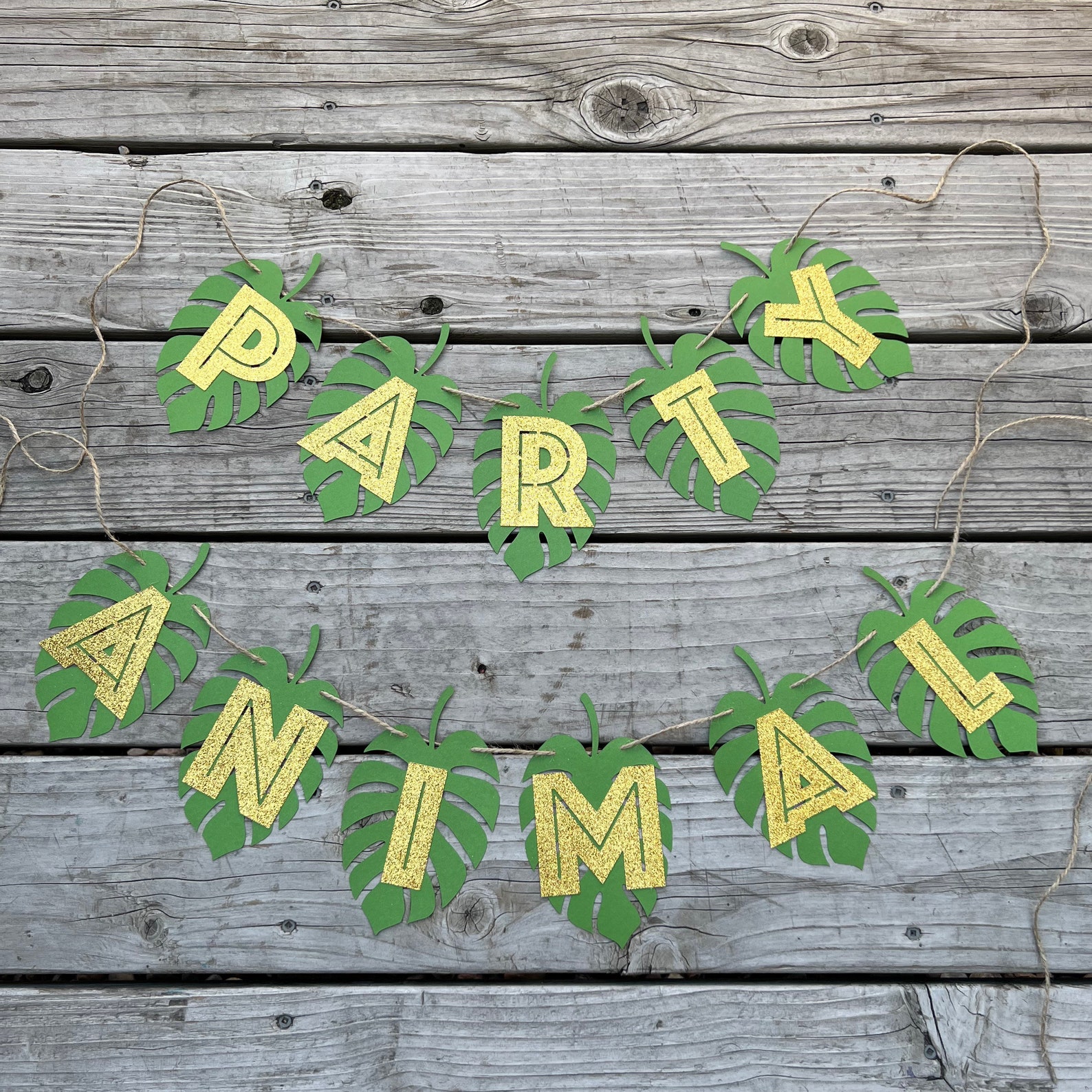 Jungle Banner Wild One Banner Leaf Banner Jungle Custom - Etsy