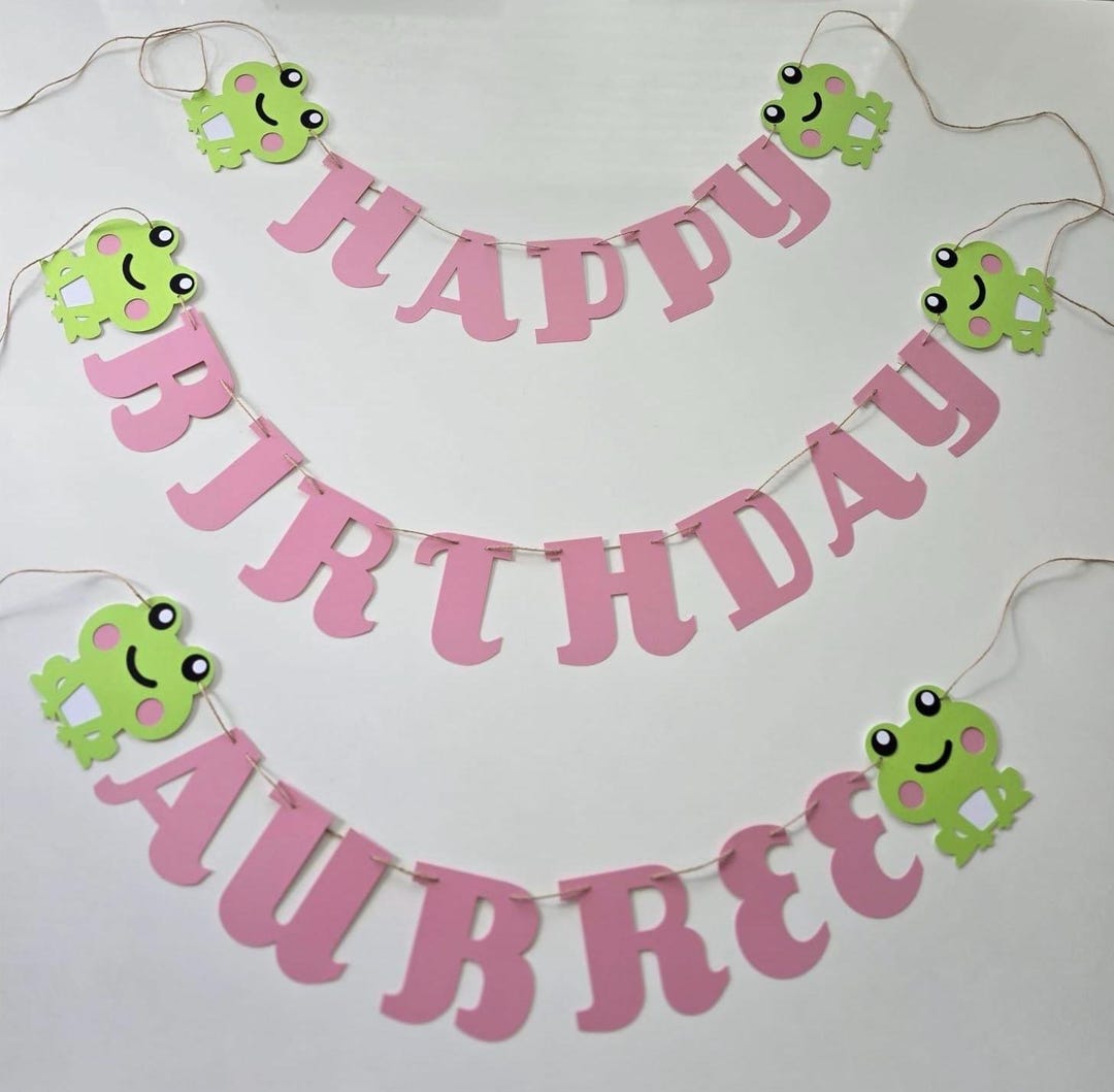 Frog Banner, Frog Birthday Banner, Froggy Banner, First Birthday Banner ...