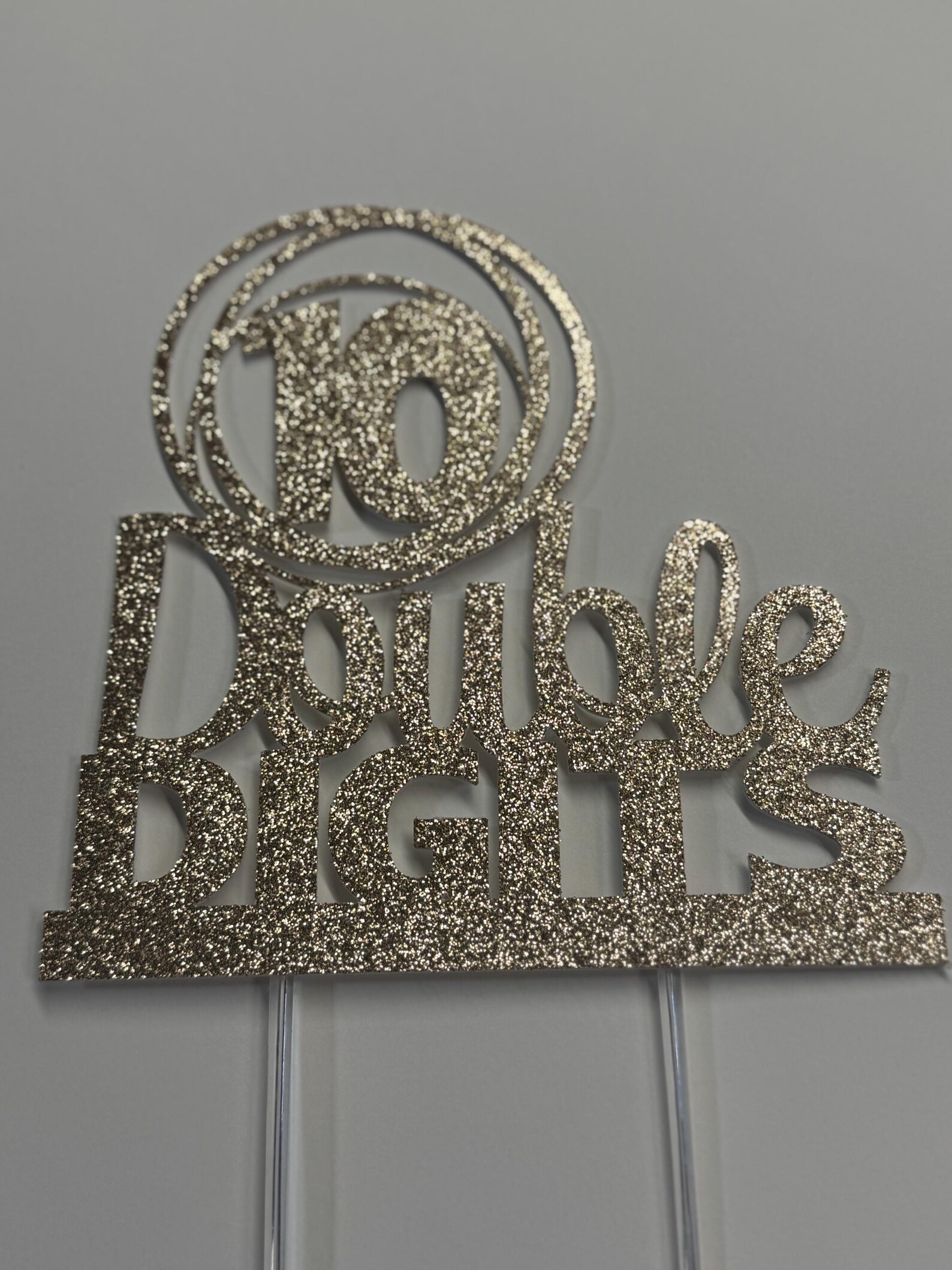 Double Digits Cake Topper: Sparkle 10th Birthday Party Decor - Etsy