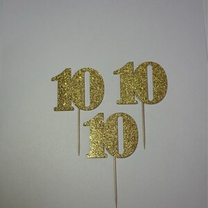 Ten Cupcake Topper, Ten Birthday Cupcake Toppers, 10th Cupcake Toppers ...