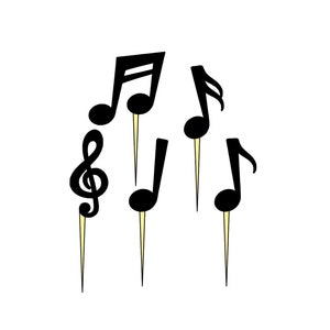 Music Cupcake Toppers, Musical Cupcake Toppers, Music Notes Cupcake ...