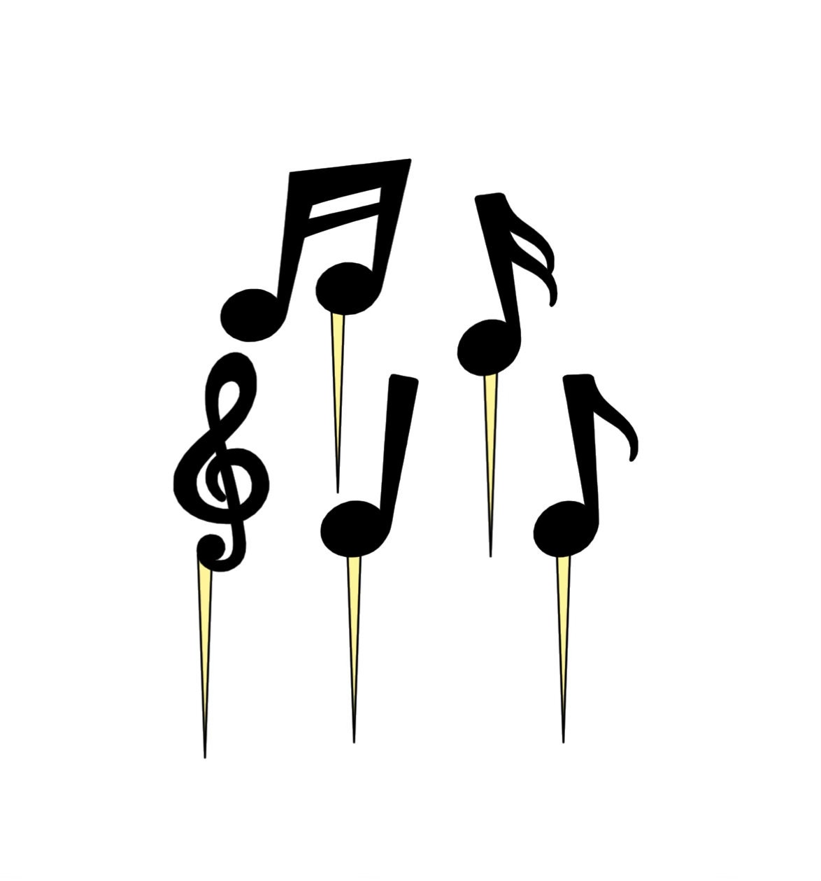 Music Cupcake Toppers Musical Cupcake Toppers Music Notes - Etsy