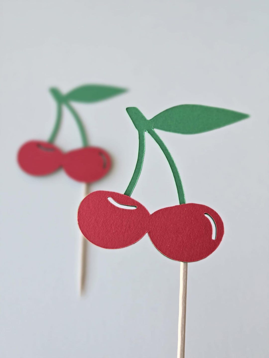 Cherry Cupcake Toppers: Set of 12 Paper Party Decorations - Etsy