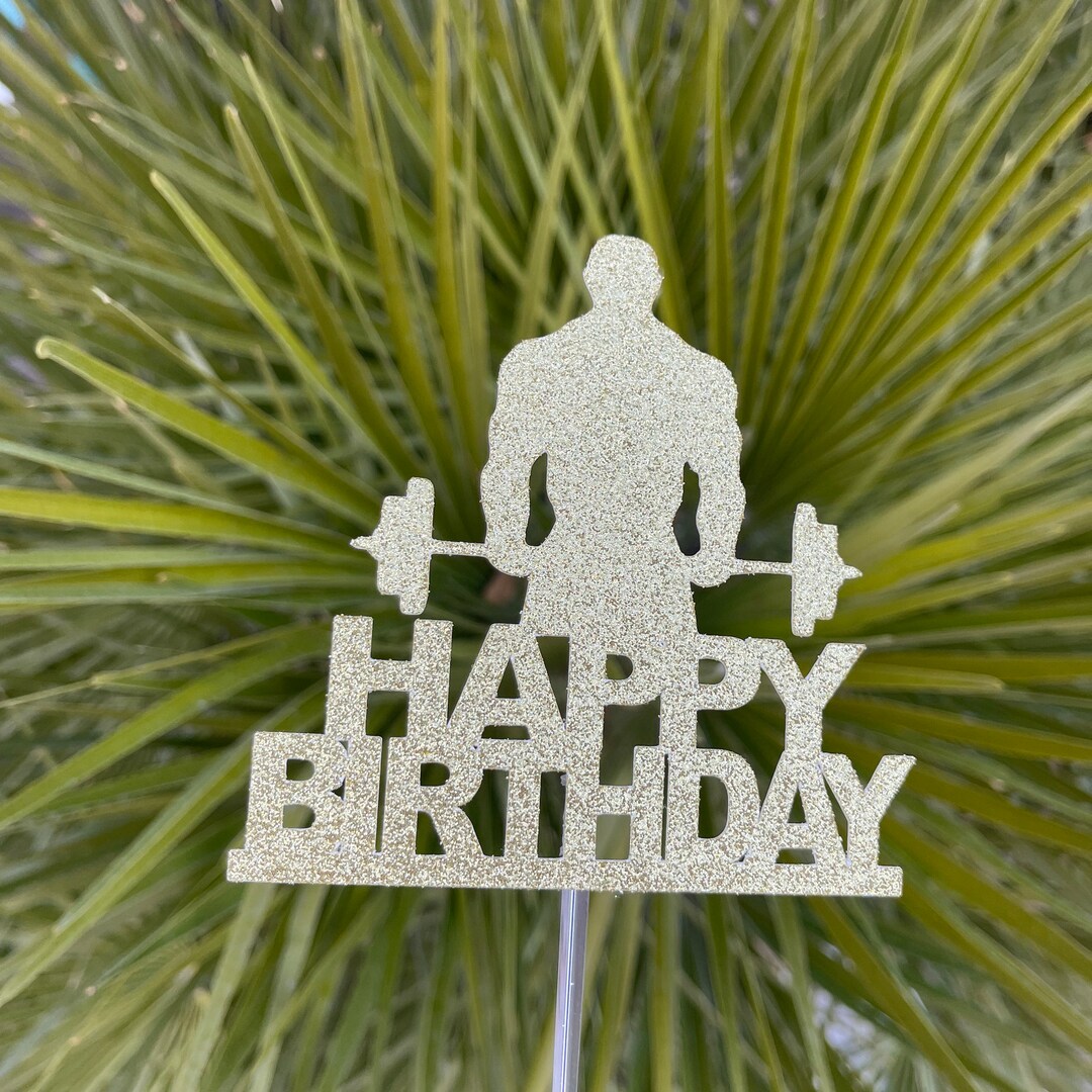 Weight Training Cake Topper, Weight Trainer Cake Topper, Trainer Cake ...