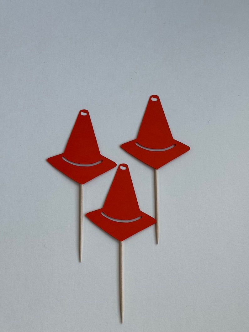 Safety Cone Cupcake Toppers: Construction Birthday Party, Set of 12 - Etsy