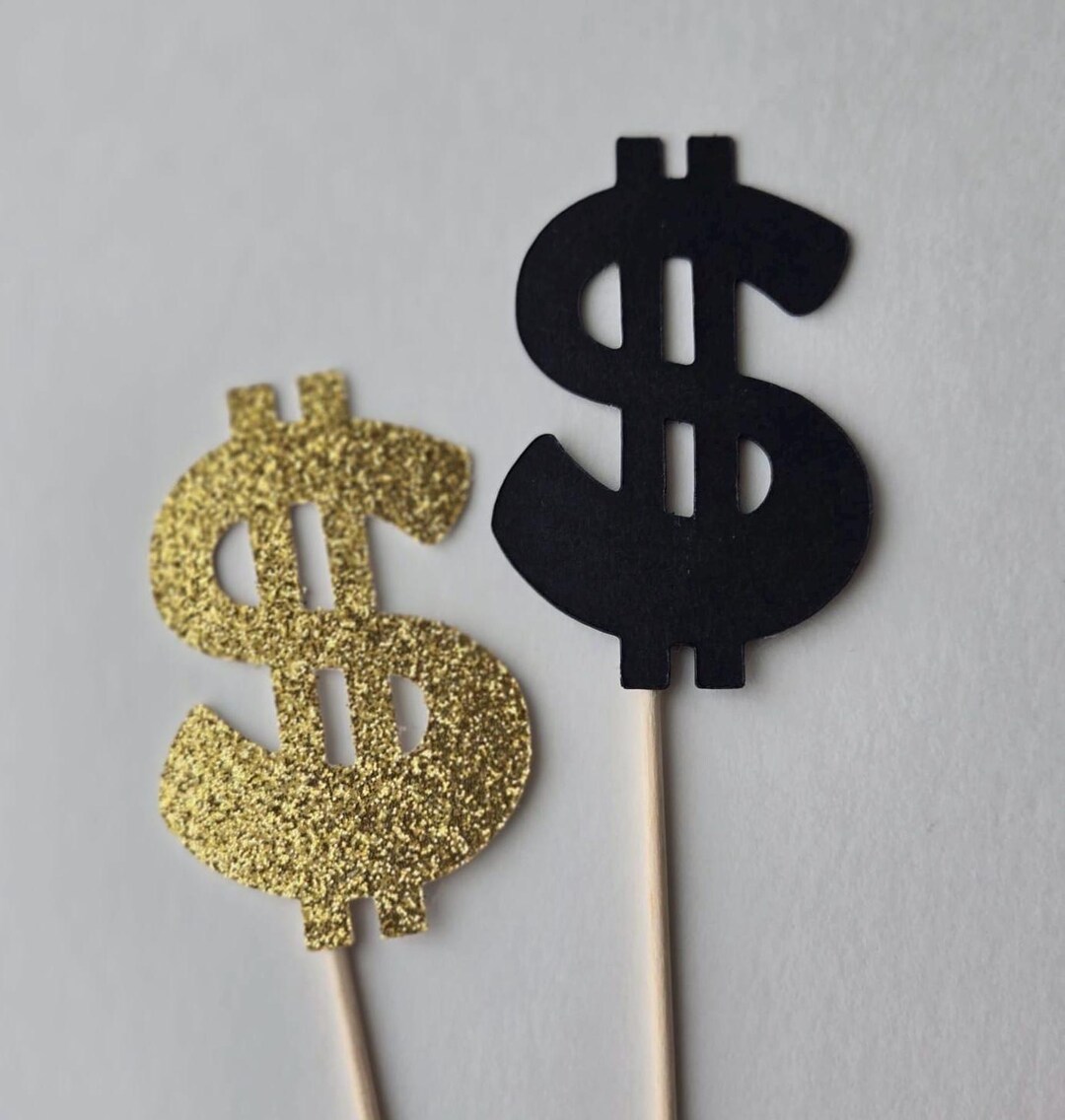 Dollar Sign Cupcake Toppers, Dollar Cupcake Toppers, Money Cupcake ...