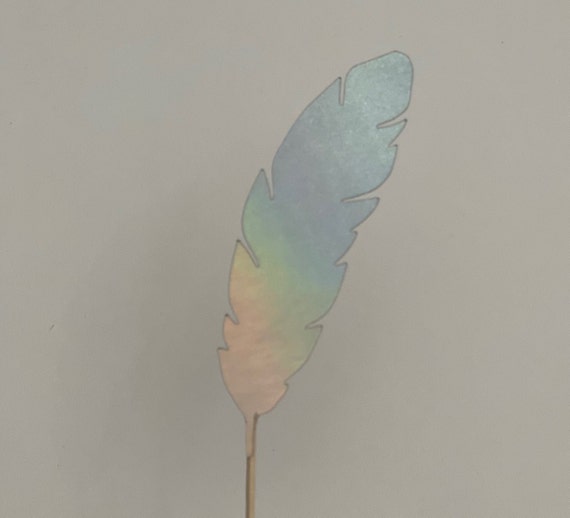 Feather Cupcake Toppers Feather Toppers Feather Cake | Etsy