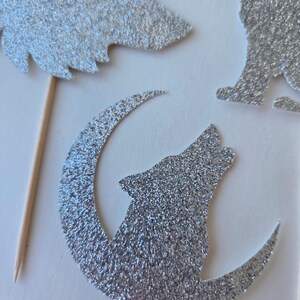 Wolf Cupcake Toppers, Wolf Toppers, Howling Wolf Cupcake, Wolf Cake ...