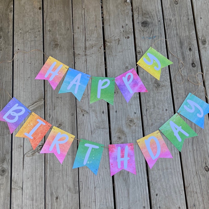 Rainbow Birthday Banner - Etsy