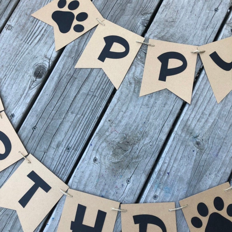 Paw Banner Paw Print Banner Dog Banner Dog Birthday Banner - Etsy