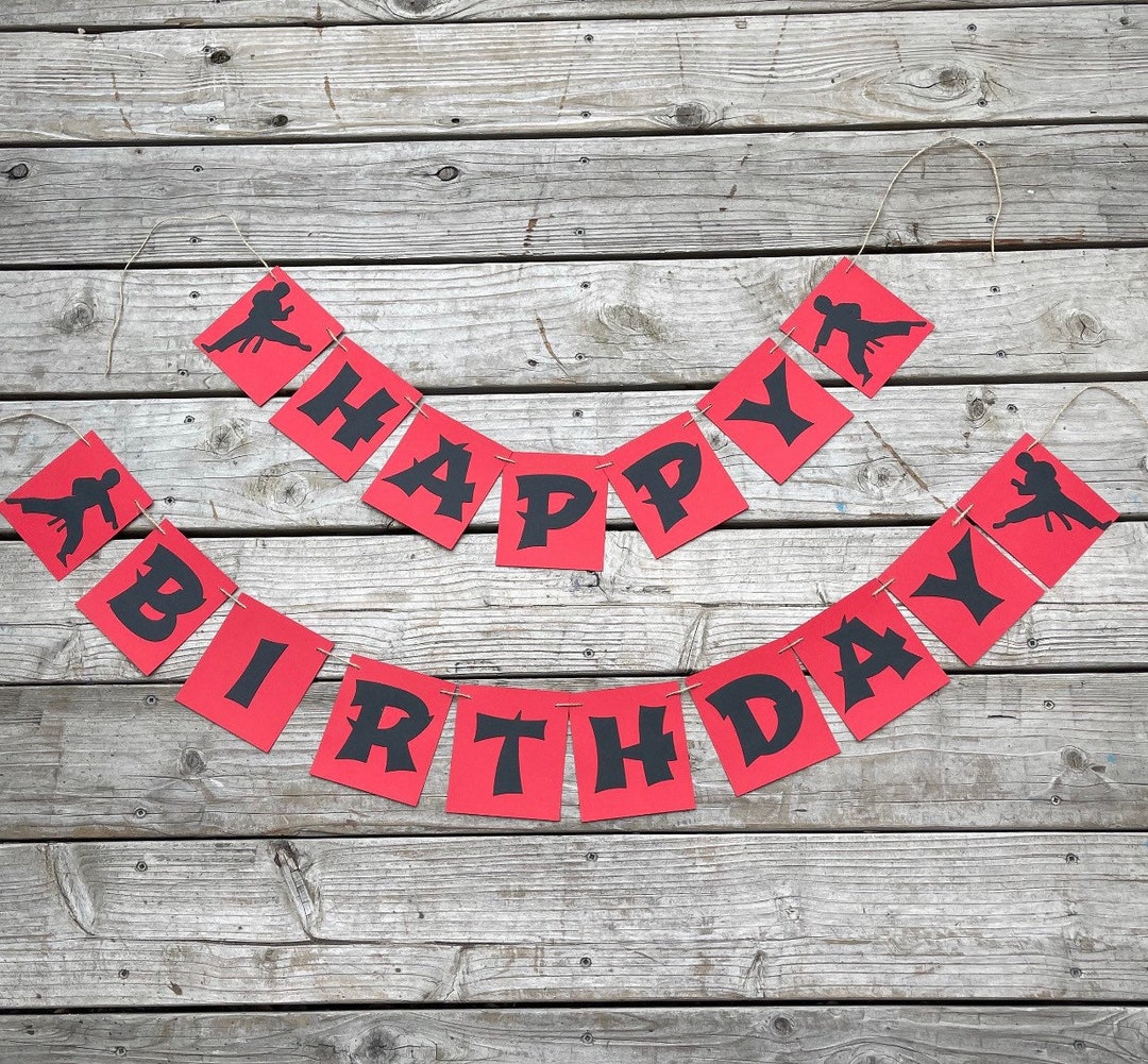 Karate Birthday Banner, Karate Banner, Karate Kick Banner, Martial Arts ...