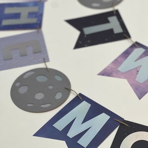 Space Banner, Moon Banner, Two the Moon Banner, Moon Birthday Banner ...