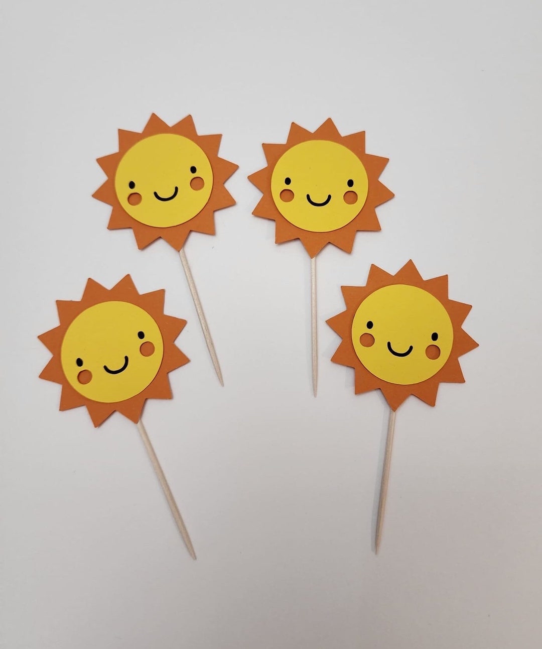 Sun Cupcake Toppers: Sunny Party Decorations, Set of 12 - Etsy
