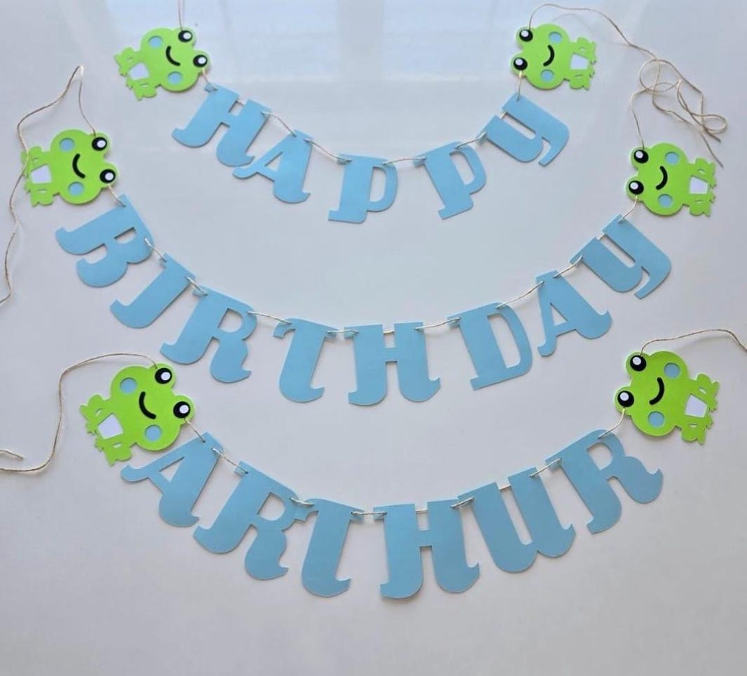 Frog Banner, Frog Birthday Banner, Froggy Banner, First Birthday Banner ...