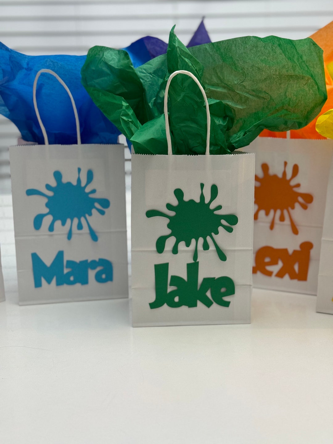 Personalized Splatter Paint Favor Bags: Slime Goodie Bags - Etsy
