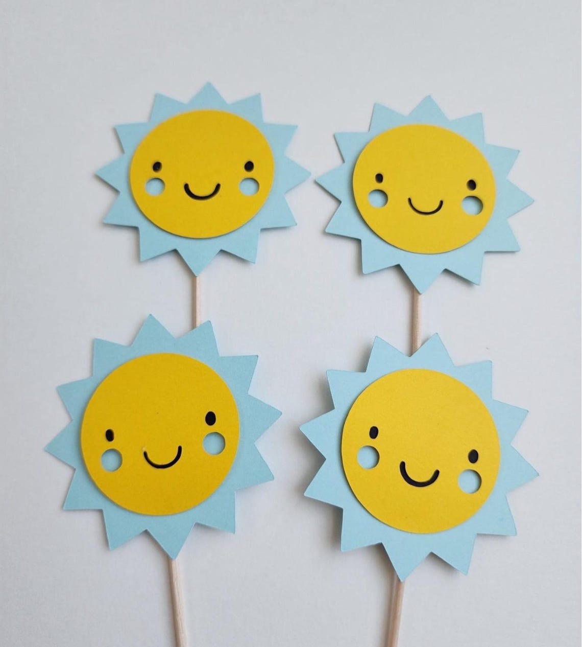 Sun Cupcake Toppers: Sunny Party Decorations, Set of 12 - Etsy