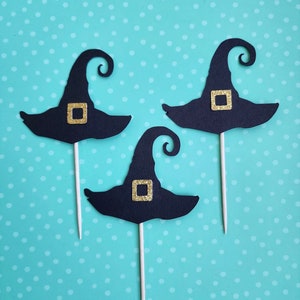 Witch Hat Cupcake Toppers: Halloween Party Decor (12 Toppers) - Etsy