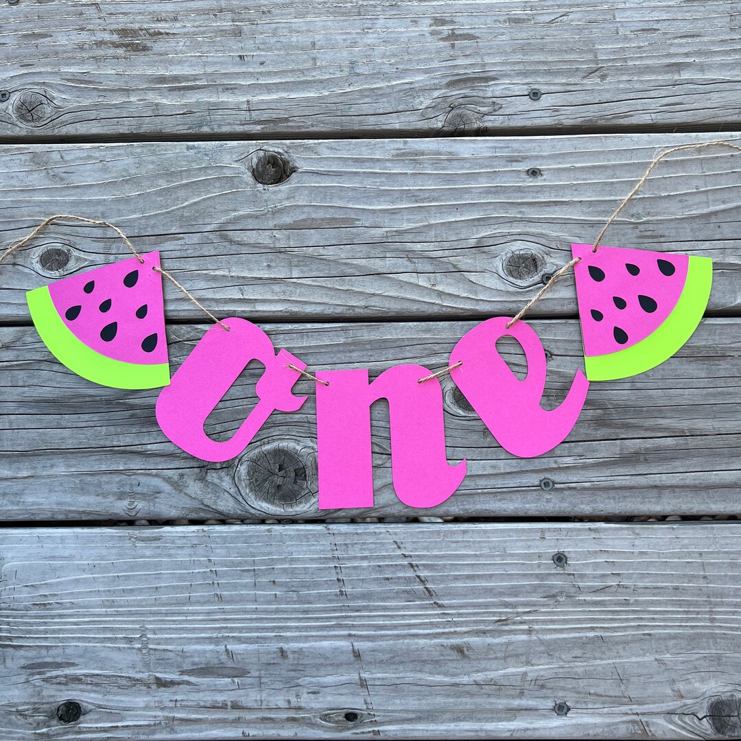 Watermelon Banner, Melon Birthday Banner, Watermelon One Banner, First ...