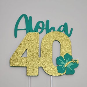 Aloha Cake Topper, Hawaiian Cake Topper, Luau Cake Topper, Hawaii Theme ...