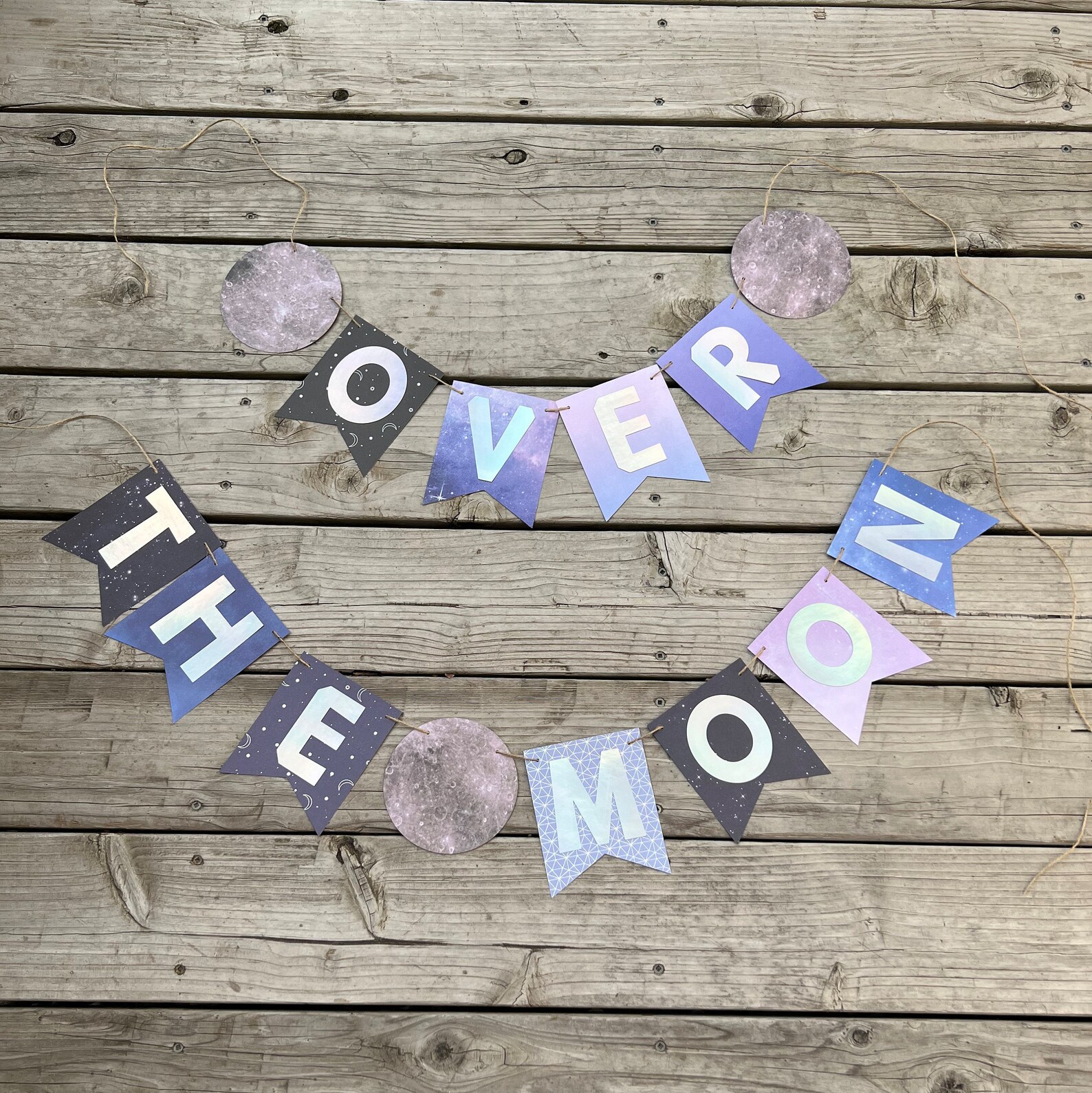 Over the Moon Banner: Space Baby Shower, Birthday Party - Etsy