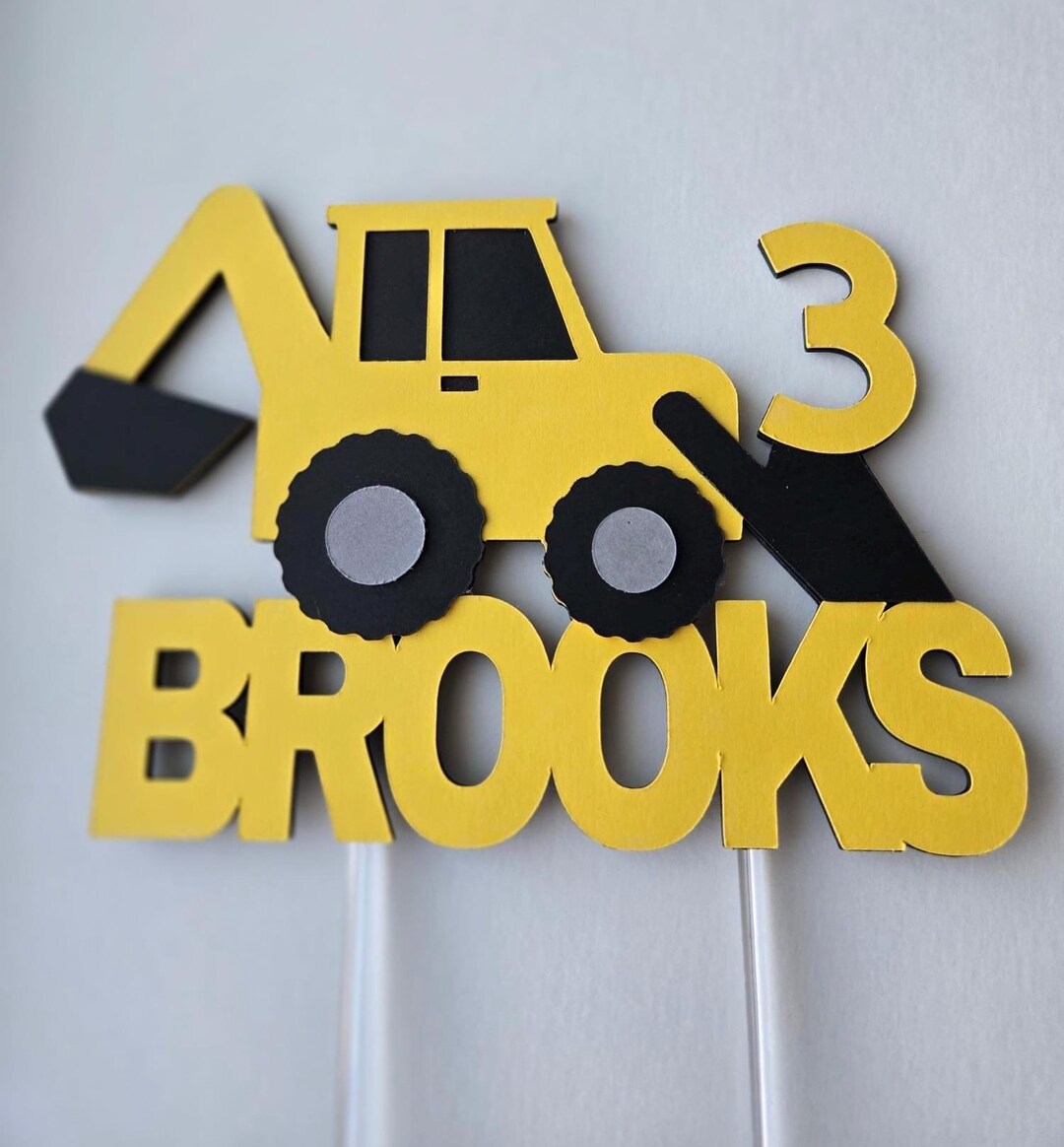 Construction Cake Topper, Construction Topper, Construction Birthday ...