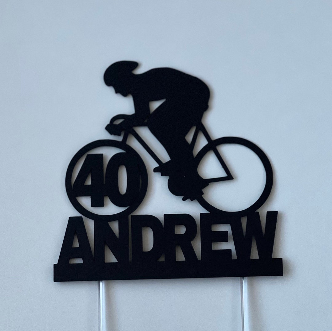 Cyclist Cake Topper, Cycling Cake Topper, Riding Bike Cake Topper ...