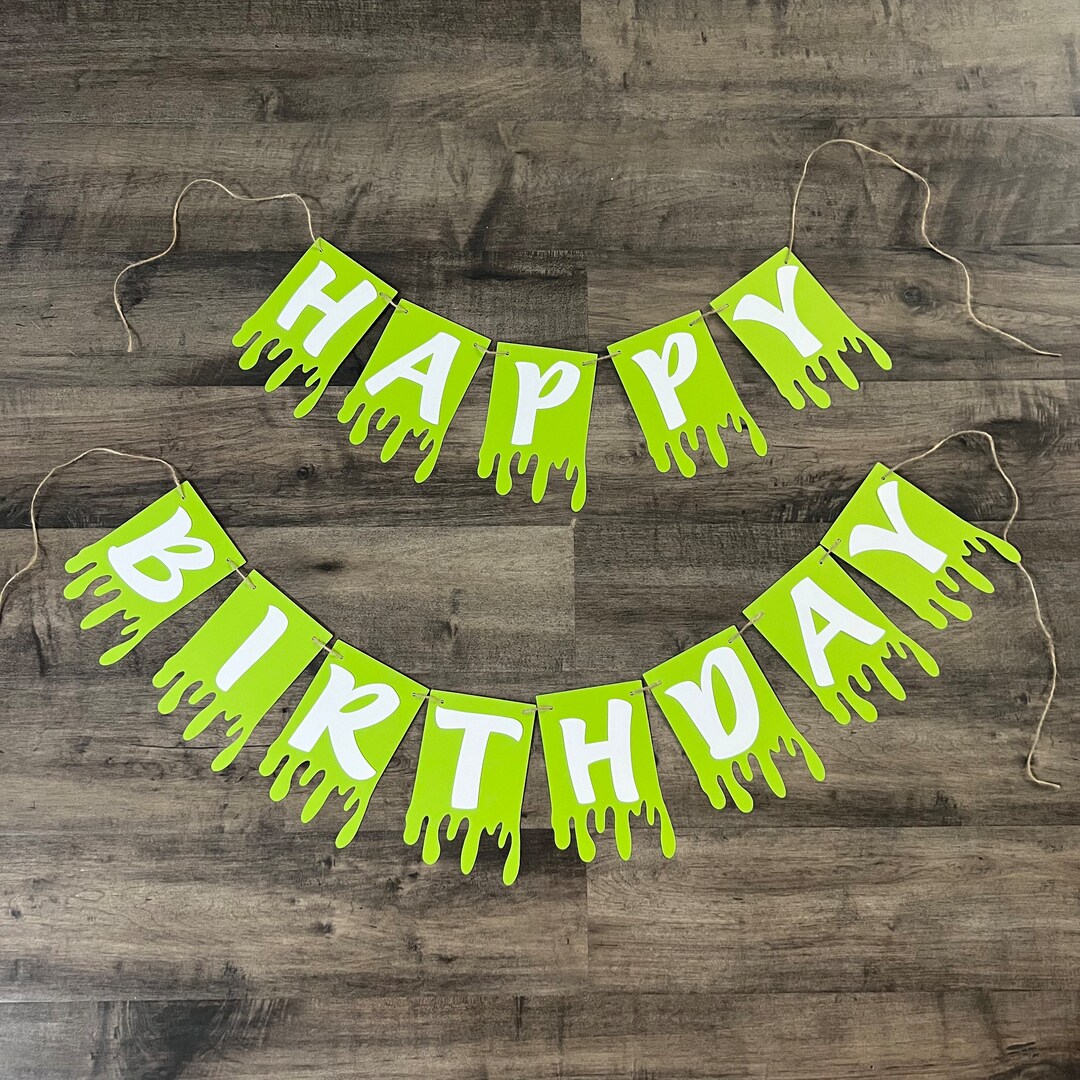 Slime Banner, Slime Birthday Banner, Slime Party Banner, Slime Birthday ...