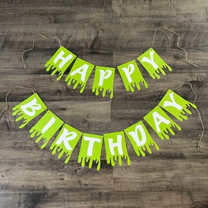 Slime Banner, Slime Birthday Banner, Slime Party Banner, Slime Birthday ...